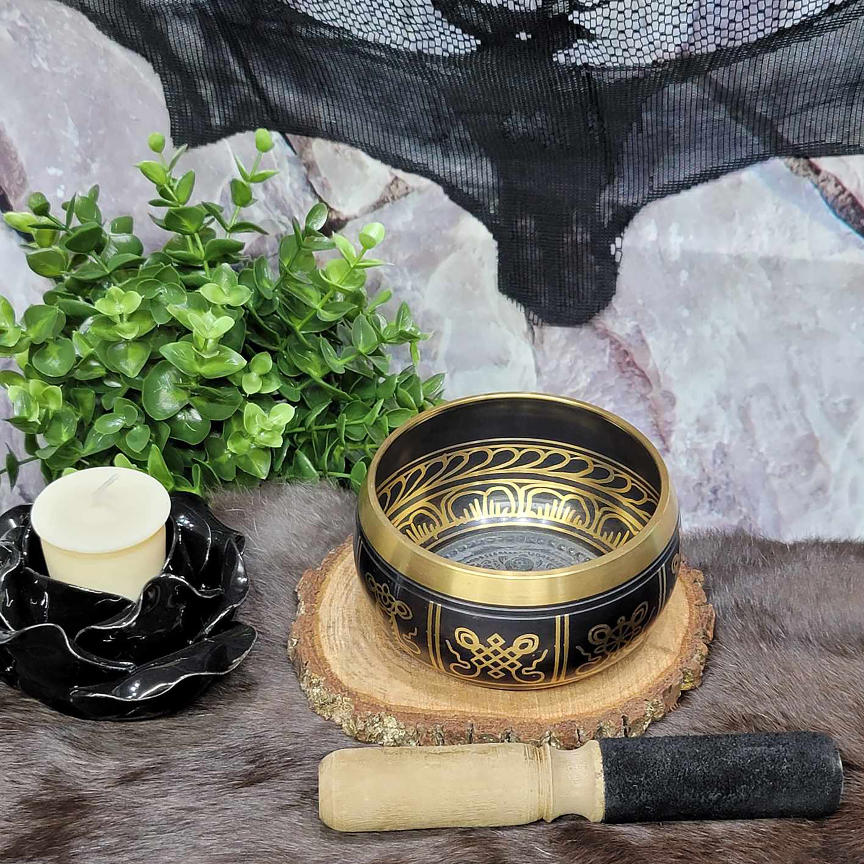 Singing Bowl - 4.5" Auspicious Symbols