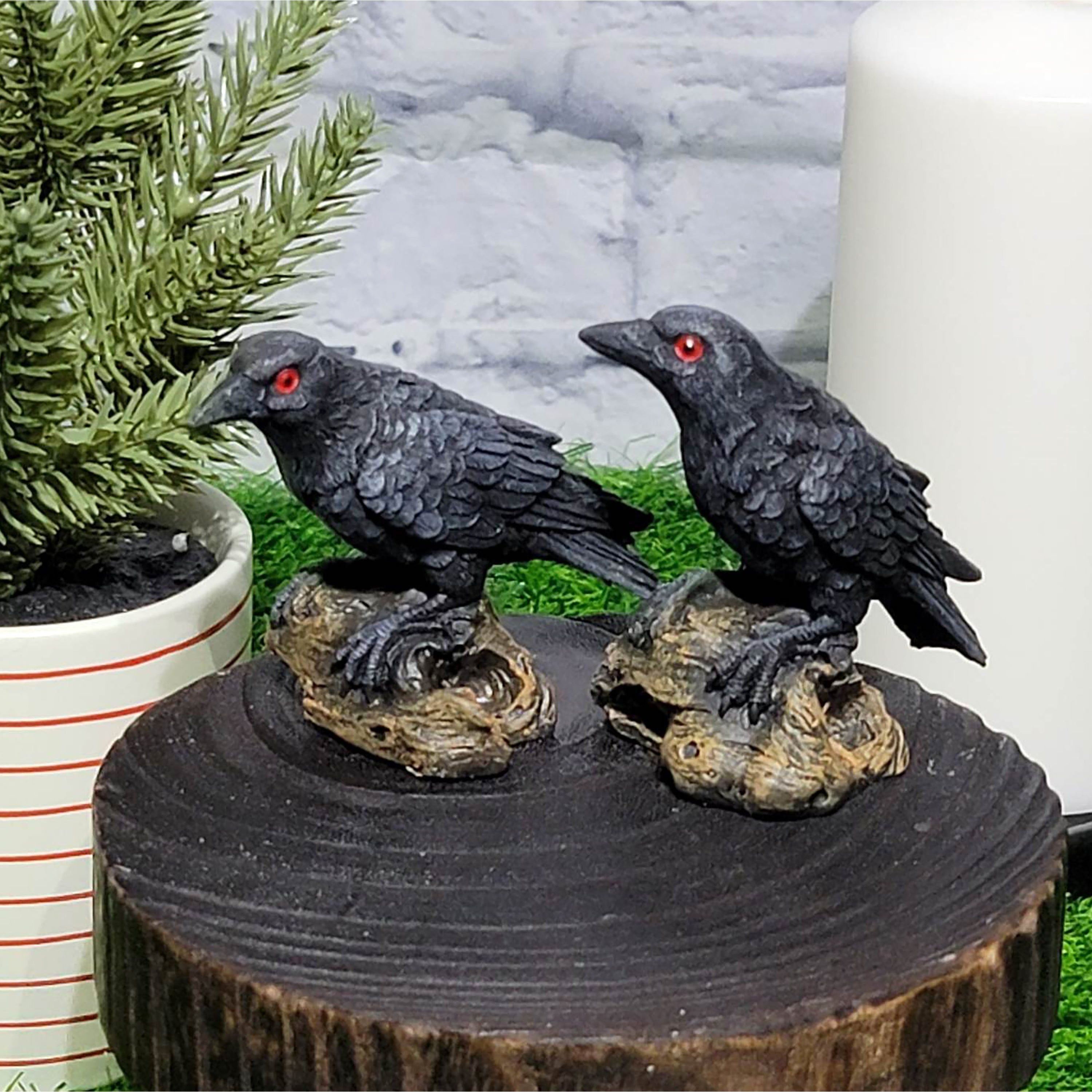 Raven 3" Figurines - Polyresin (Set of 2)