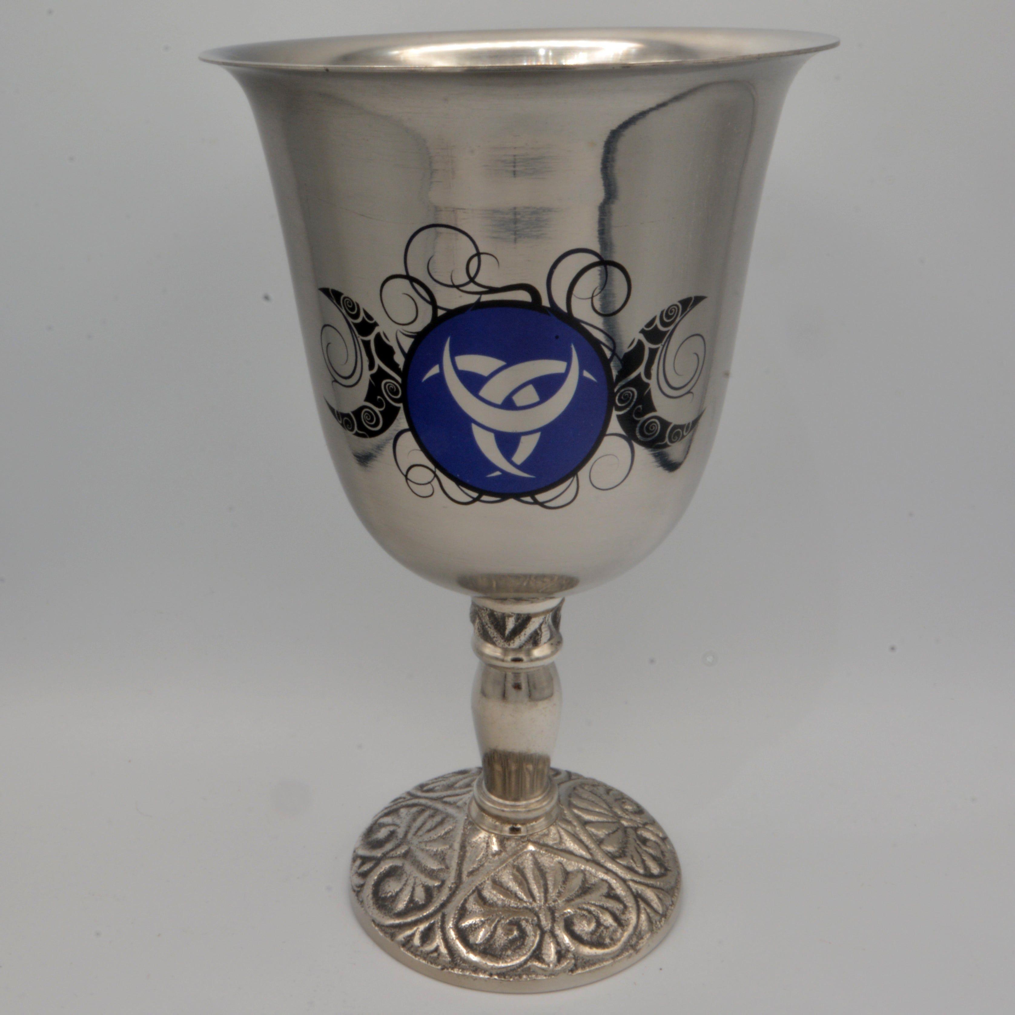 Stainless Steel Chalice - Triple Moon 7"